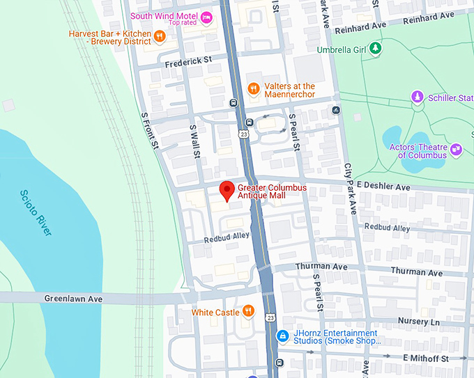 16. greater columbus antique mall map