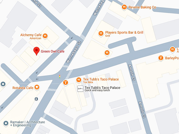 green owl cafe map