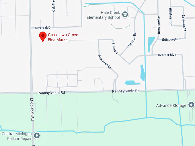 16. greenlawn grove flea market map