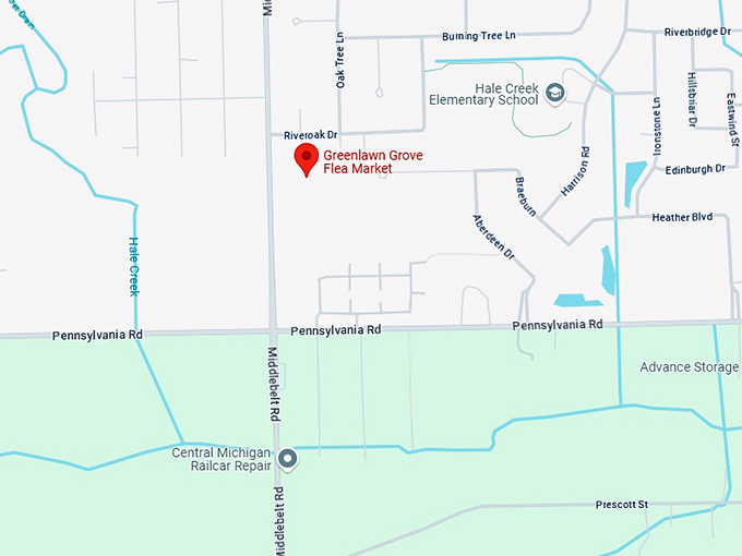 16. greenlawn grove flea market map