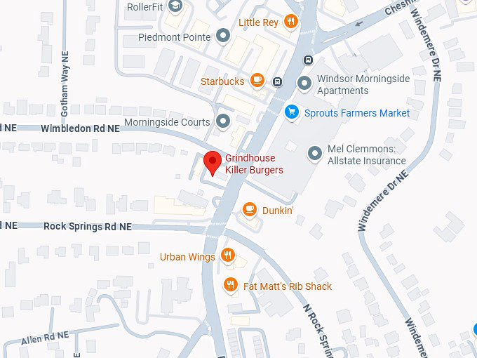 16. grindhouse killer burgers (1842 piedmont ave ne) map
