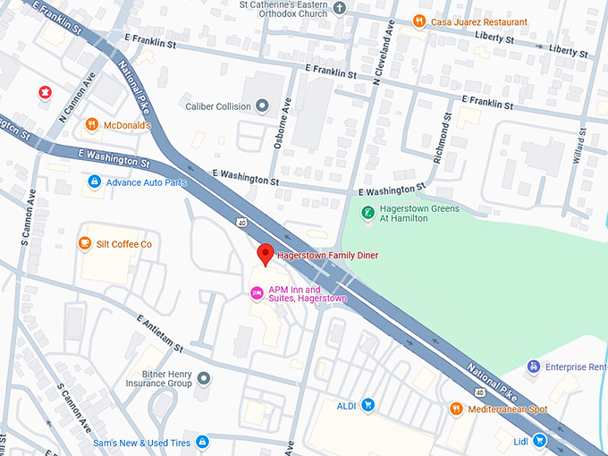 16. hagerstown family diner map