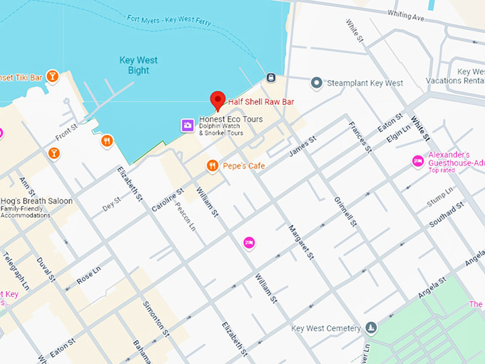 16. half shell raw bar map