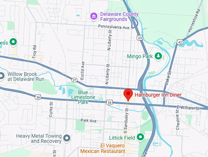 16. hamburger inn diner map