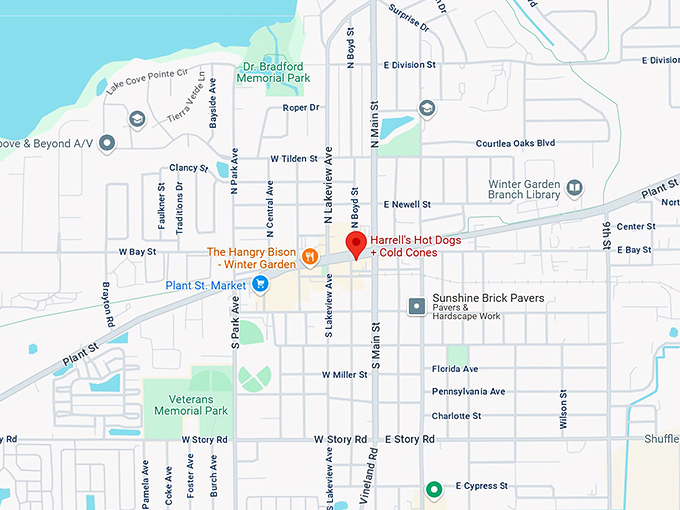 16. harrell's hot dogs + cold cones map