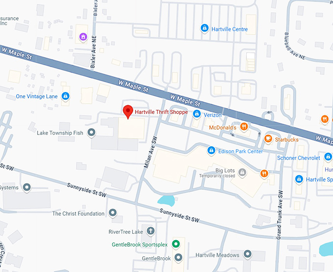 16. hartville thrift shoppe map