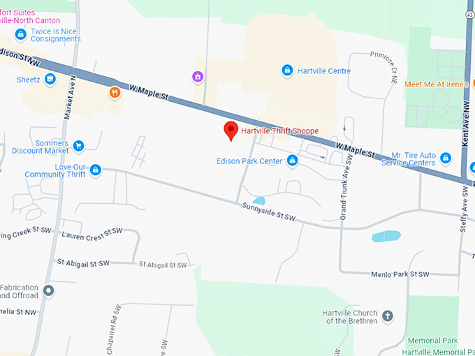16. hartville thrift shoppe map