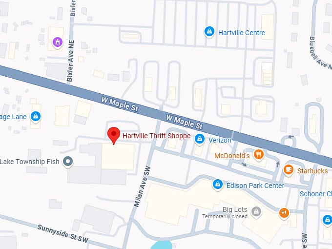16. hartville thrift shoppe map