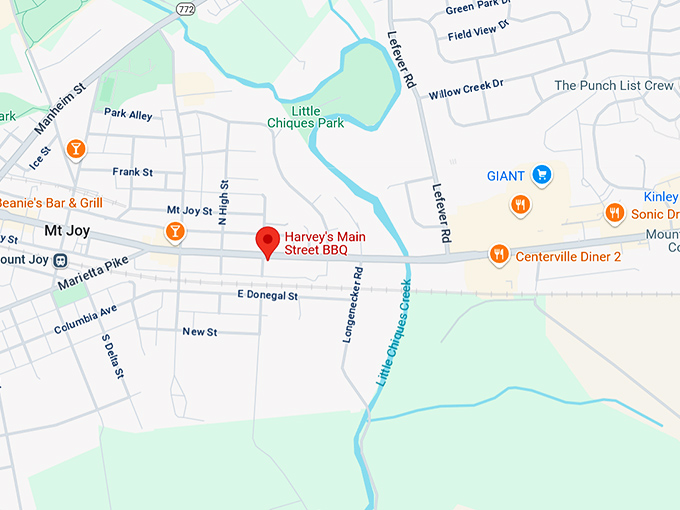 16. harvey's main street bbq map