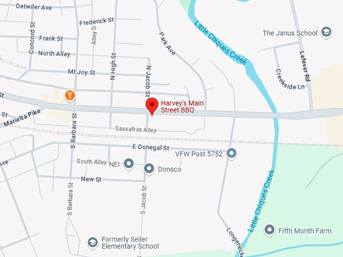 16. harvey's main street bbq map