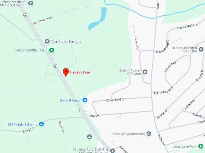 16. heisey's diner map