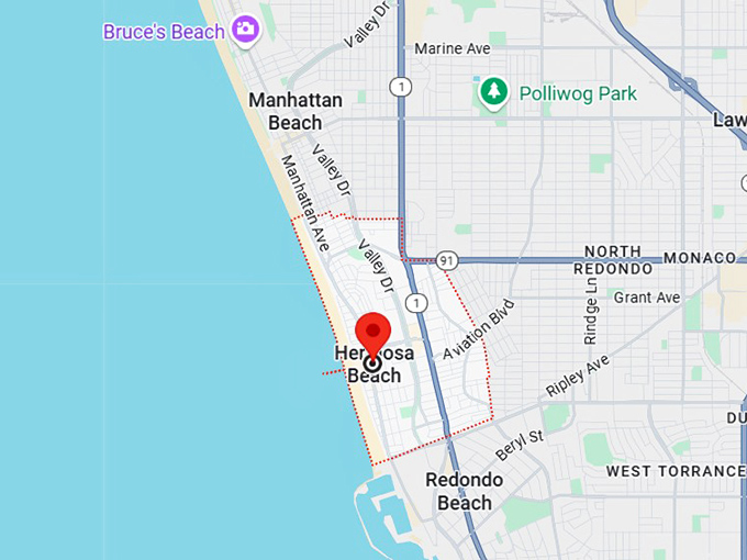 16. hermosa beach, ca map