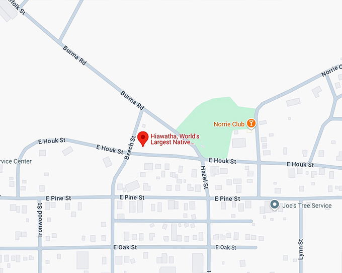 16. hiawatha, world's largest native american statue map