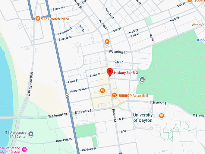 16. hickory bar b q map