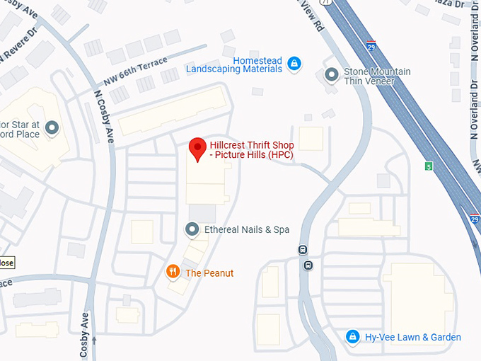 16. hillcrest thrift shop picture hills (hpc) map