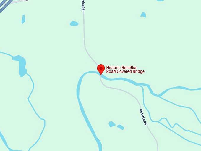 16. historic benetka road covered bridge map