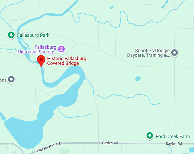 16. historic fallasburg covered bridge map