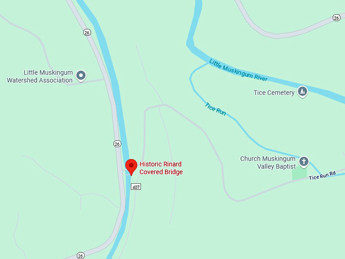 16. historic rinard covered bridge map