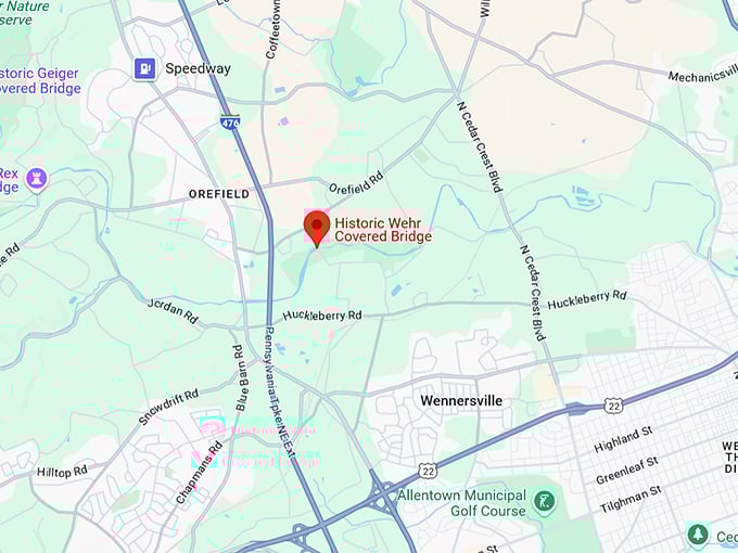 16. historic wehr covered bridge map