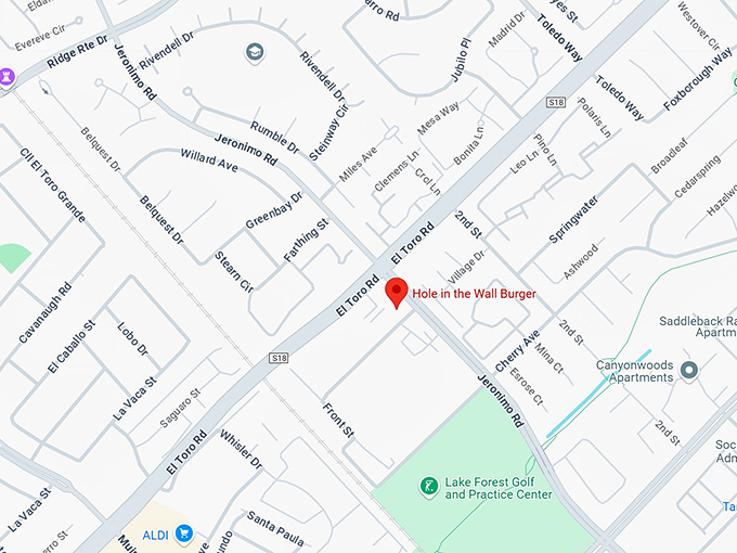 16. hole in the wall burger map