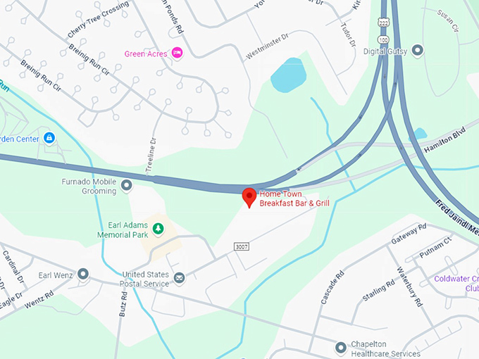 16. home town breakfast bar & grill map
