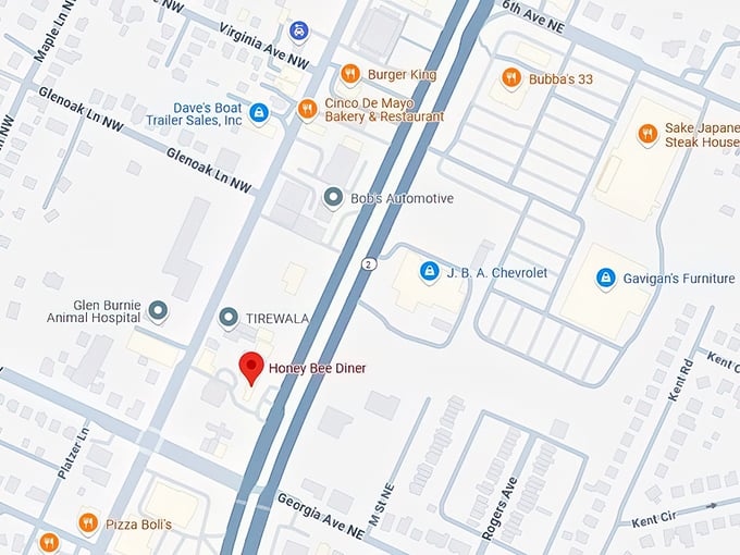 16. honey bee diner map