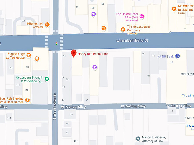 16. honey bee restaurant map