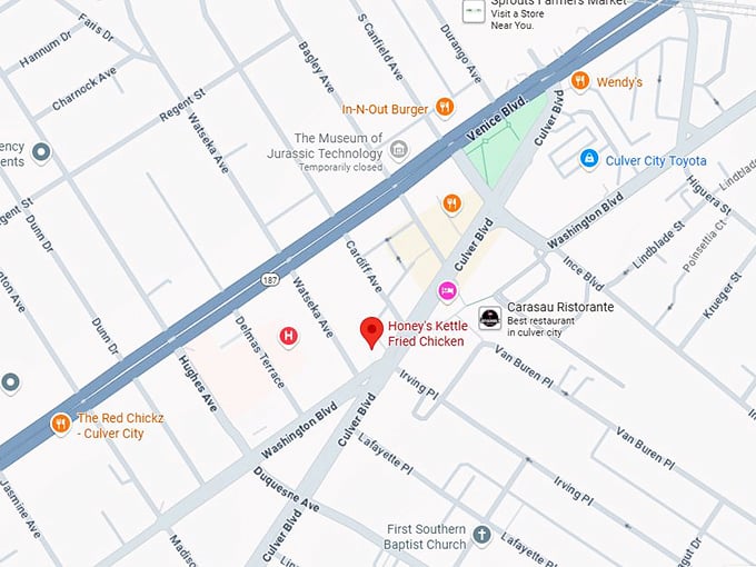 16. honey's kettle fried chicken map