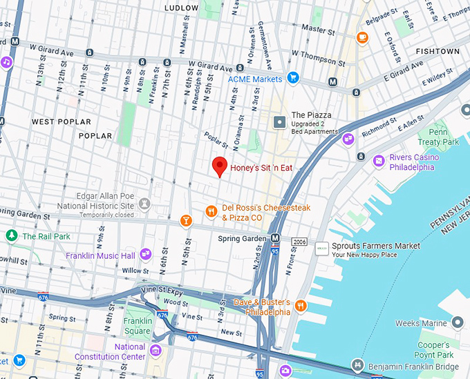 16. honey's sit 'n eat map