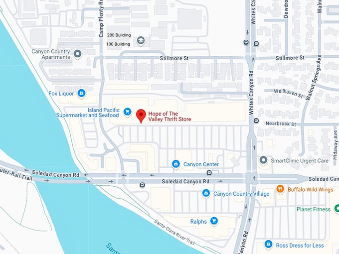 16. hope of the valley thrift store map