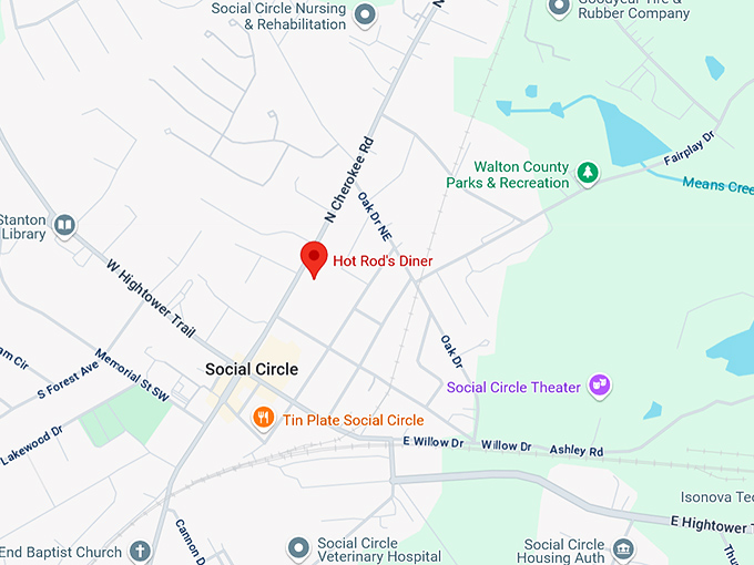 16. hot rod&rsquo;s diner map