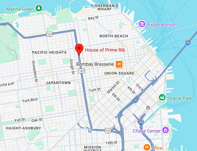 16. house of prime rib map