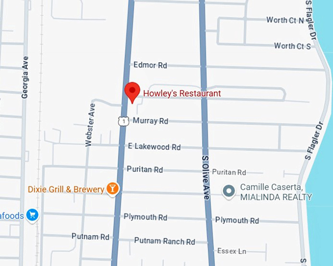 16. howley’s restaurant map