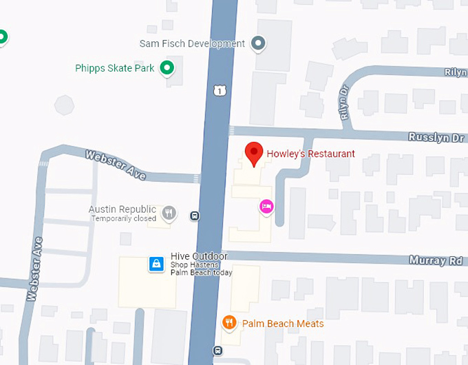 16. howley's restaurant map