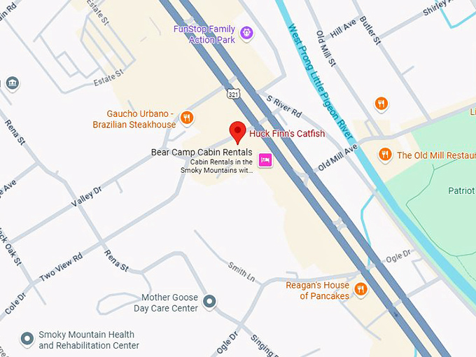 16. huck finn's catfish map