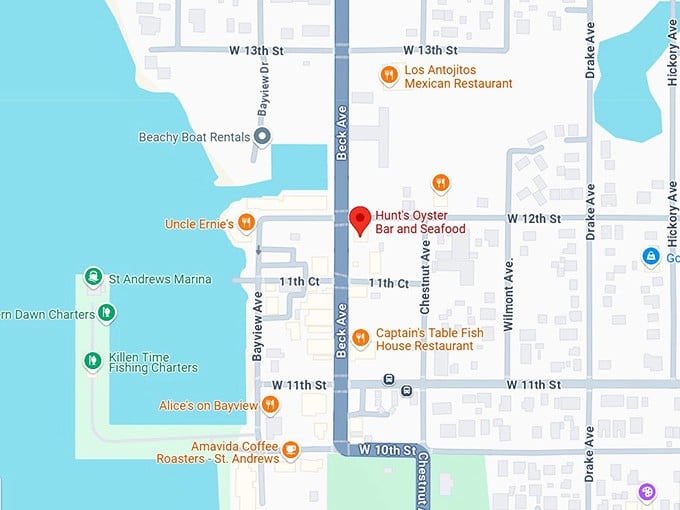 16. hunt's oyster bar and seafood map