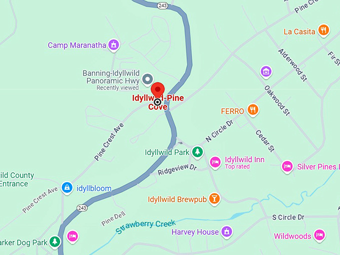 16. idyllwild pine cove map