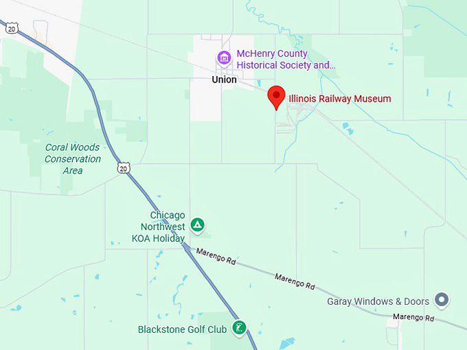 16. illinois railway museum map