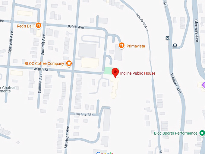 16. incline public house map