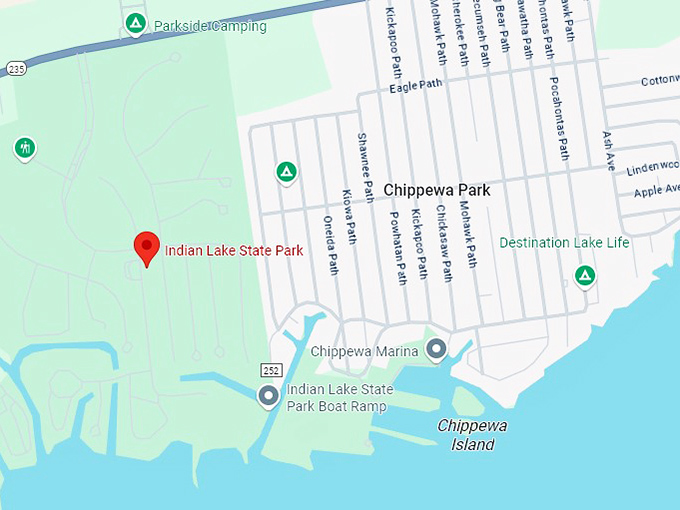 16. indian lake state park map