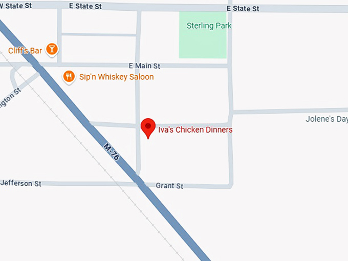 16. iva's chicken dinners map