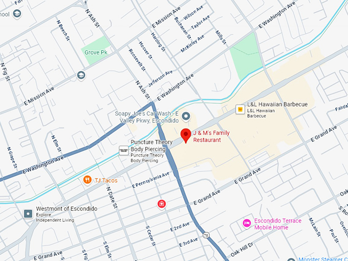 16. j & m's family restaurant map