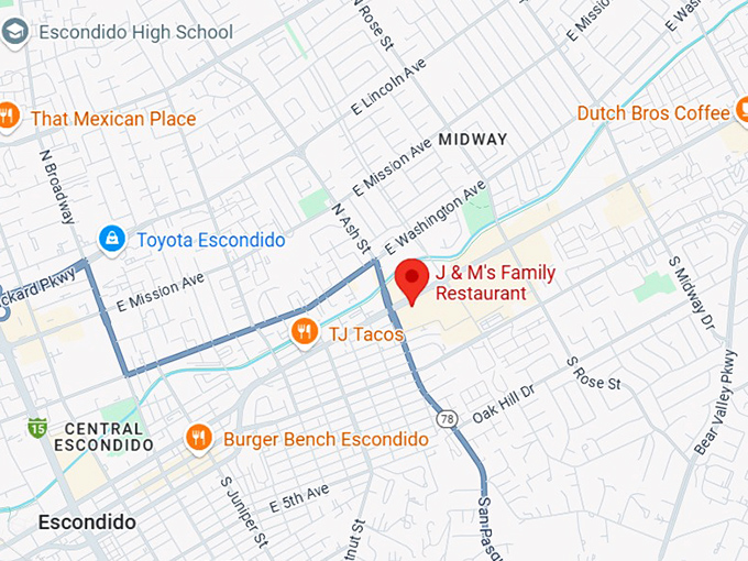 16. j & m's family restaurant map