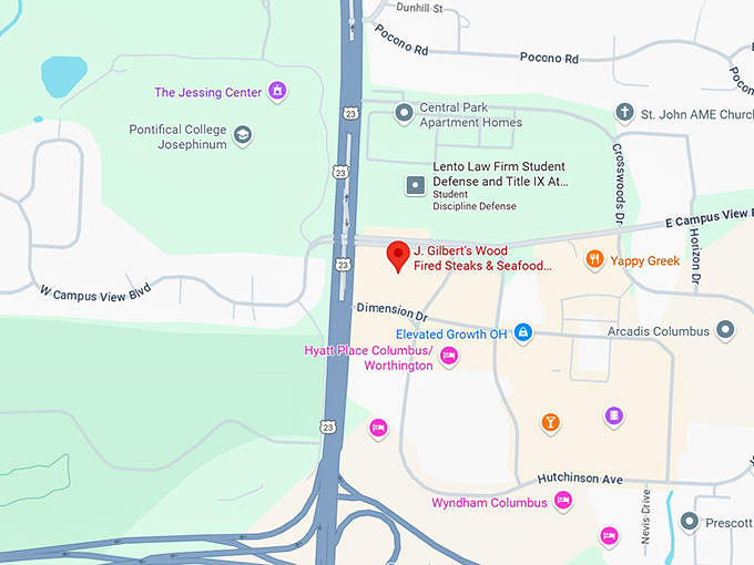 16. j. gilbert&rsquo;s steakhouse map