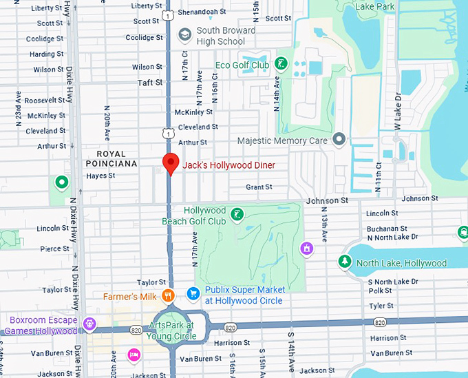 16. jack's hollywood diner map