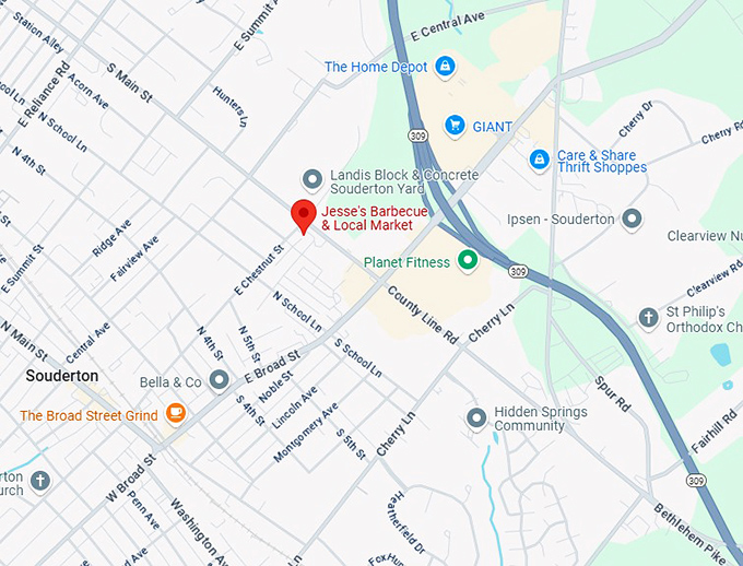 16. jesse's barbecue & local market map