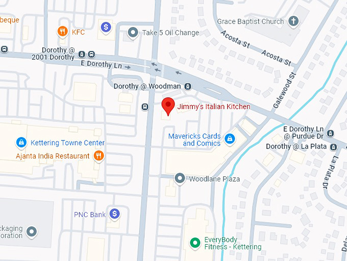 16. jimmy's italian kitchen map