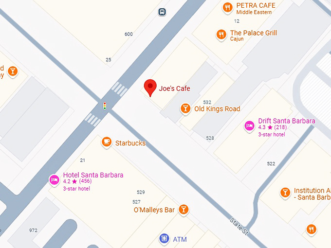 16. joe's cafe map