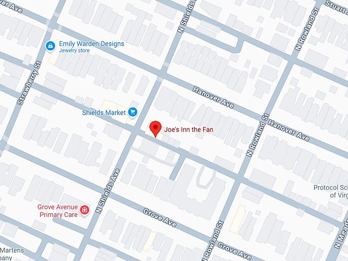 16. joe&rsquo;s inn the fan map