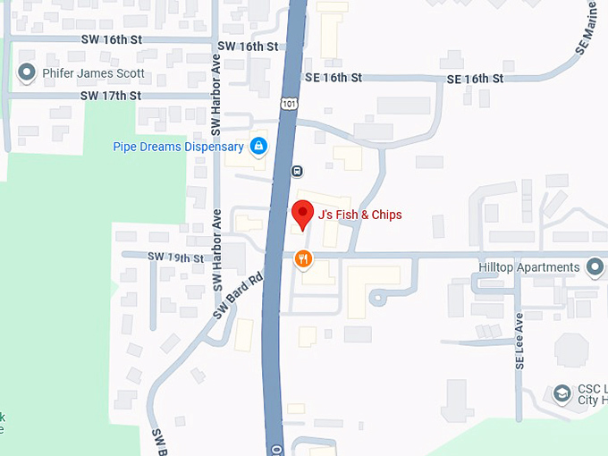 16. j's fish & chips map